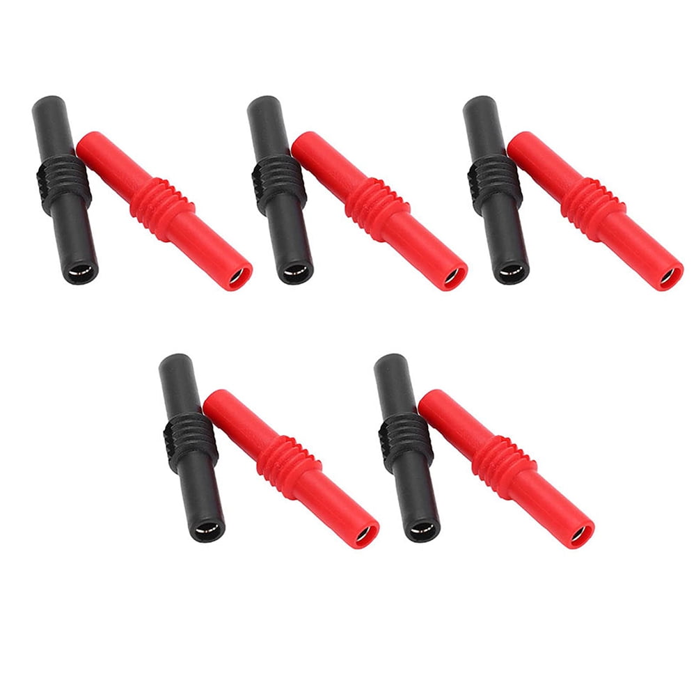 10PCS Red & Black Extender Connectors for Electrical Testing 4mm Banana ...
