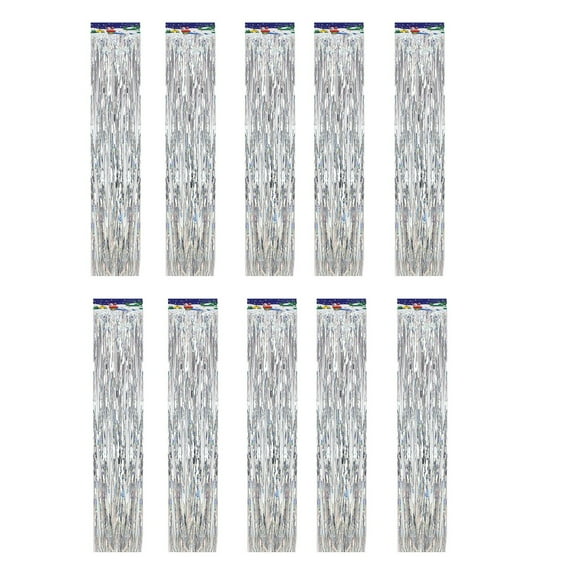 10PCS Reflective Cut Shimmering Fringe Streamers Easy Hanging Christmas ...