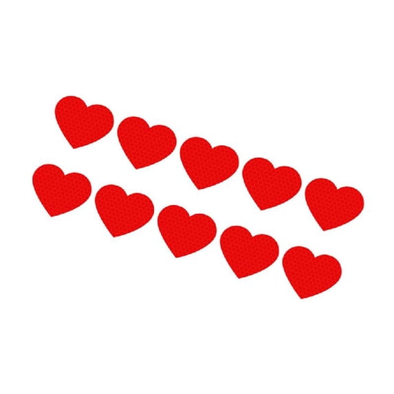 10PCS Reflective Heart Car Stickers Decorative Decals Removable For ...