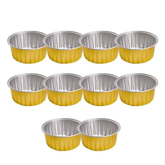 10PCS Reusable Aluminum Foil Tin Cup Pudding Cake Mold Air Fryer ...