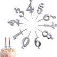 10PCS Reusable Number Candle Holder Set for Birthday Cakes Candlestick ...
