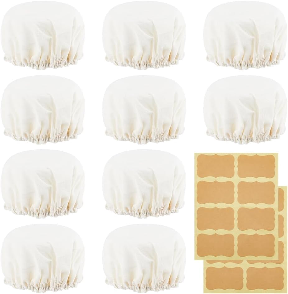 10PCS Reusable Sourdough Cloth Cover Sourdough Jar Cover Elastic Cotton ...