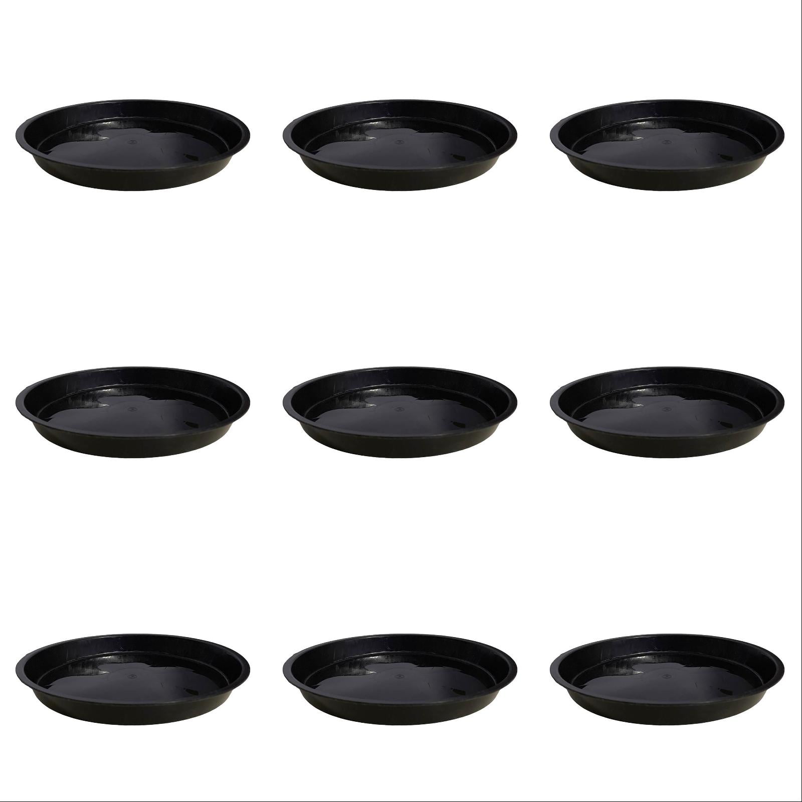 10PCS Round Saucer with Flat Rim - Heavy Duty Water Catcher Tray for ...