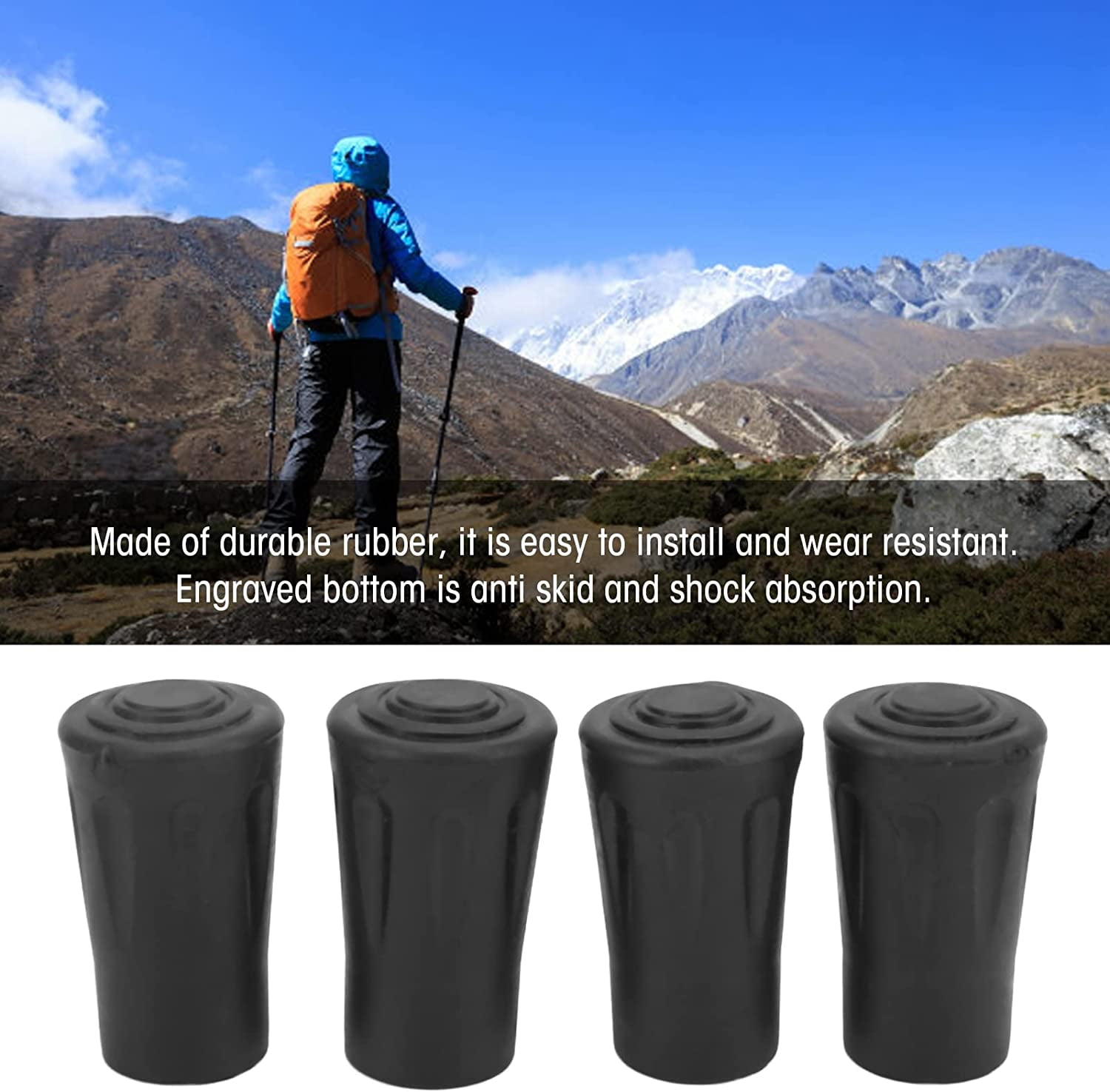 10PCS Rubber Tips for Walking Sticks, Rubber Feet for Hiking Poles ...