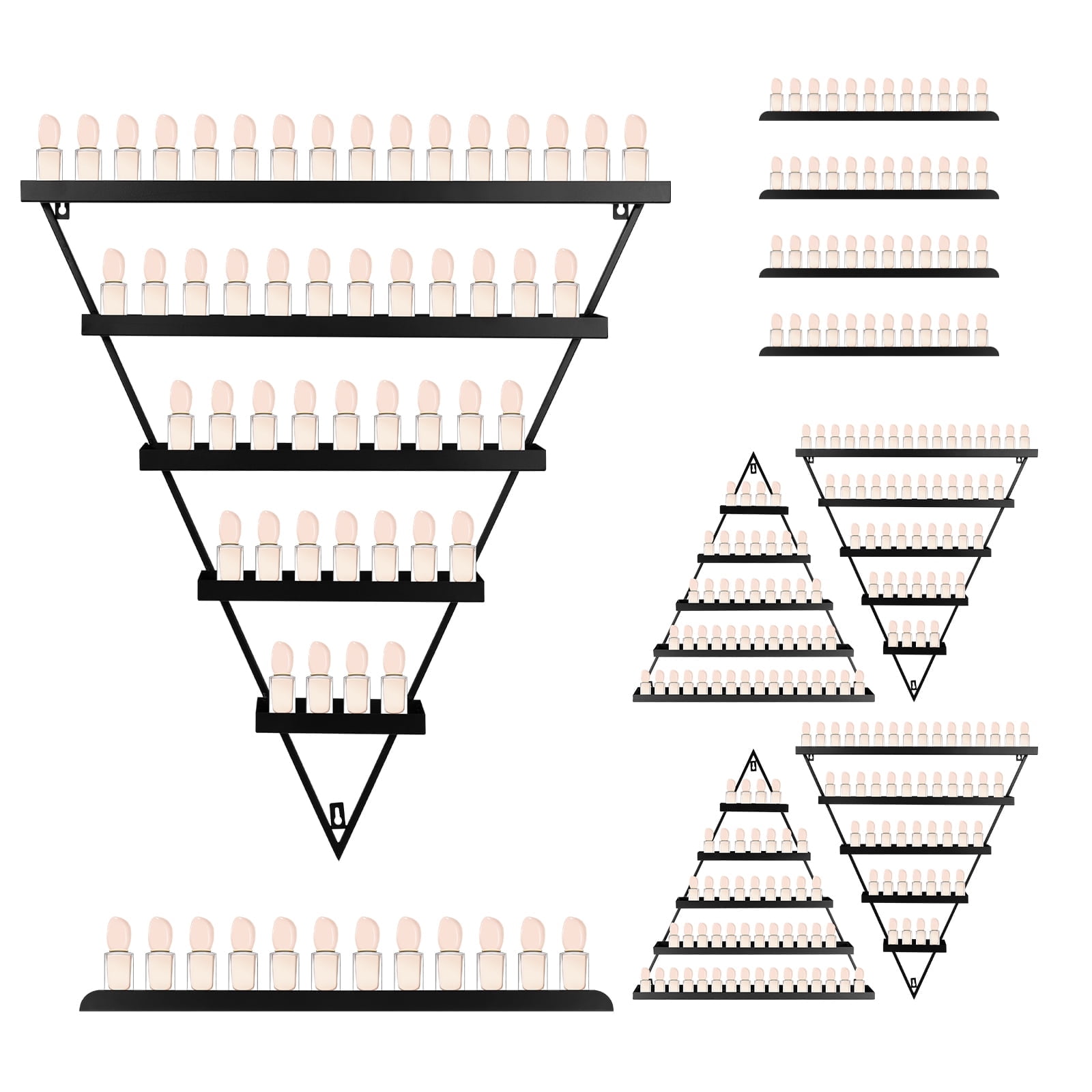 10PCS Salon-Ready Nail Polish Storage, 5 Tier Triangular Wall Rack with ...