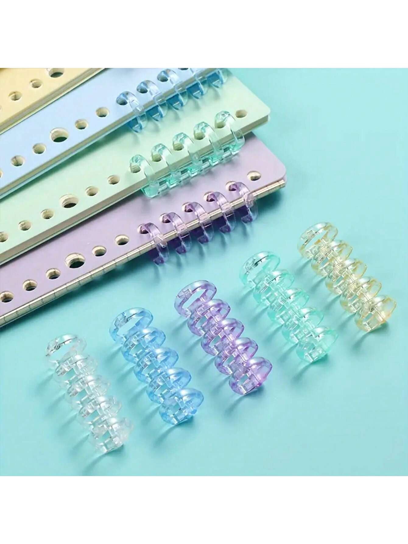 10PCS Segmented 5 Hole Binders In Morandi Color For Diy Storage Of ...