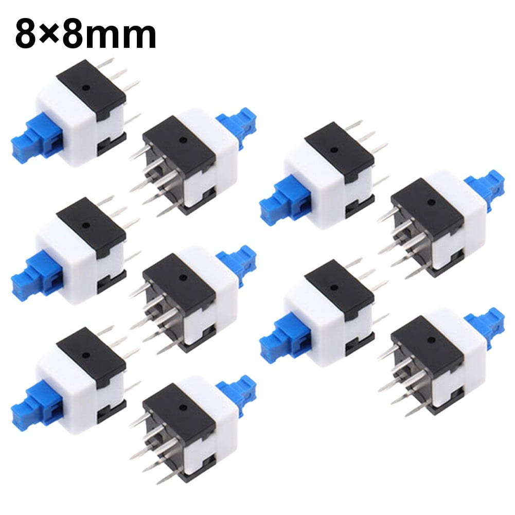 10PCS Self Locking Push Tactile Power Micro Switch 6 Pin Button ...
