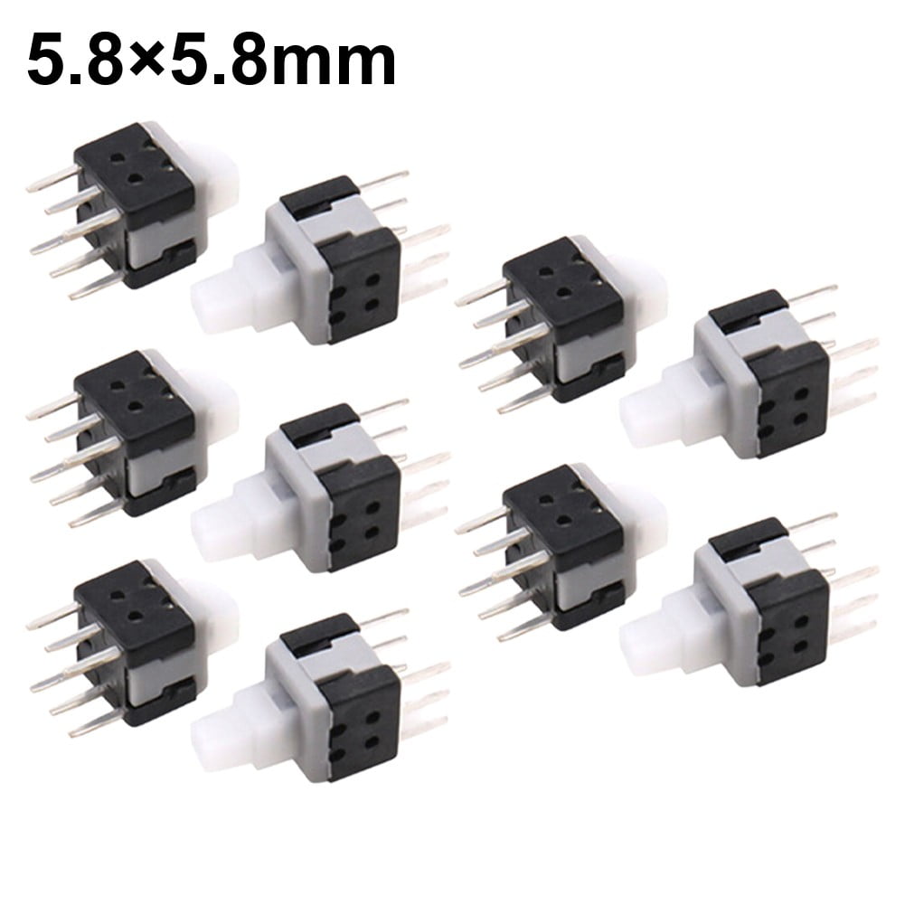 10PCS Self Locking Push Tactile Power Micro Switch 6 Pin Button ...