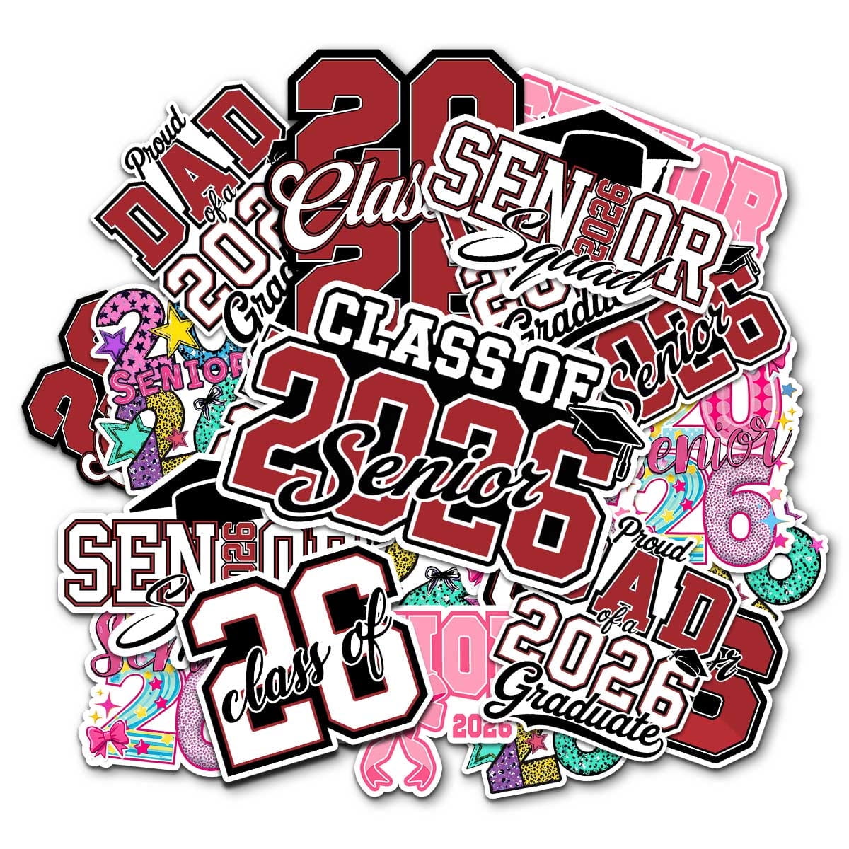 10PCS Senior 2026 Sticker 3IN, Cute Girly High School Sticker for ...