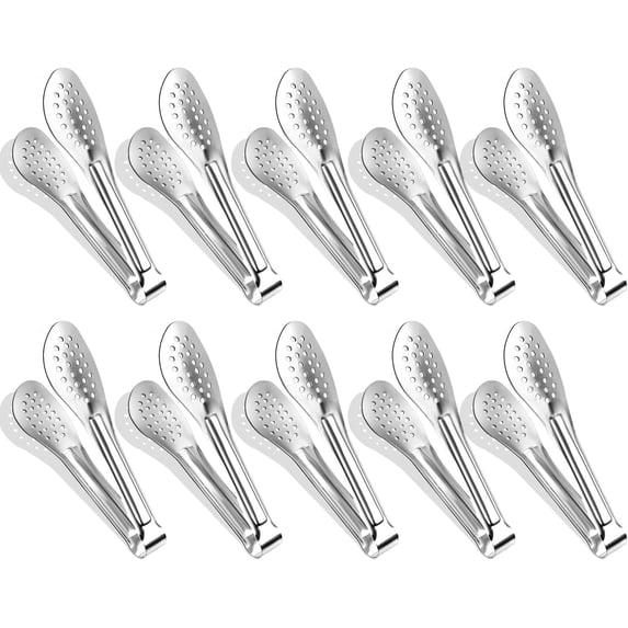 10PCS Serving Tongs, Small Kitchen Tongs, Stainless Steel small ...