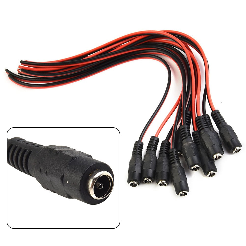 10PCS/Set DC 12V Connector 5.5x2.1mm Male Female Plug DC Power Socket ...