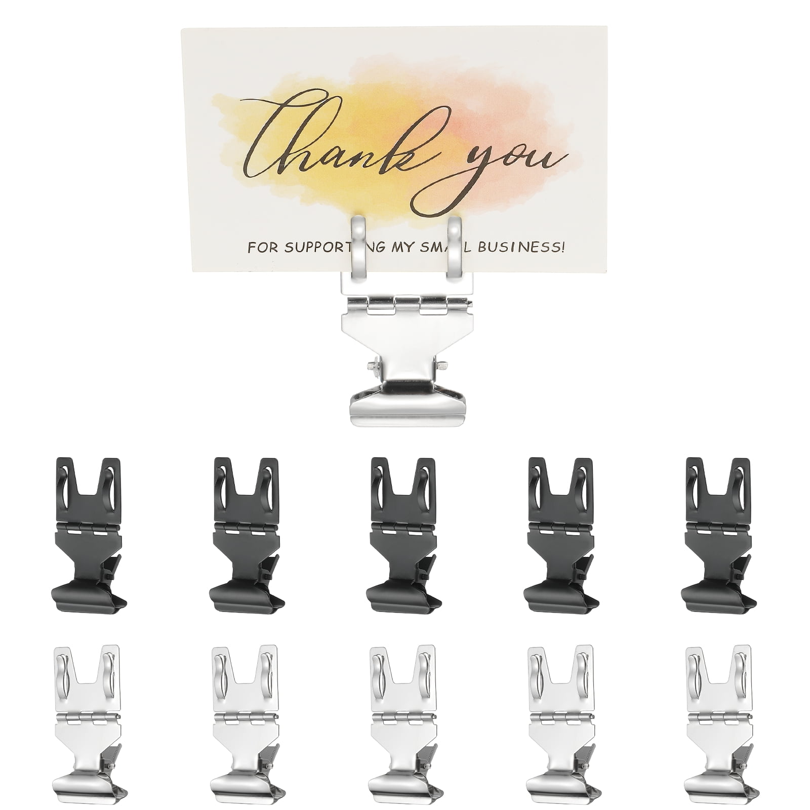 10PCS Sign Clips, Metal Sign Holder Clip Rotatable Stand Label Display ...