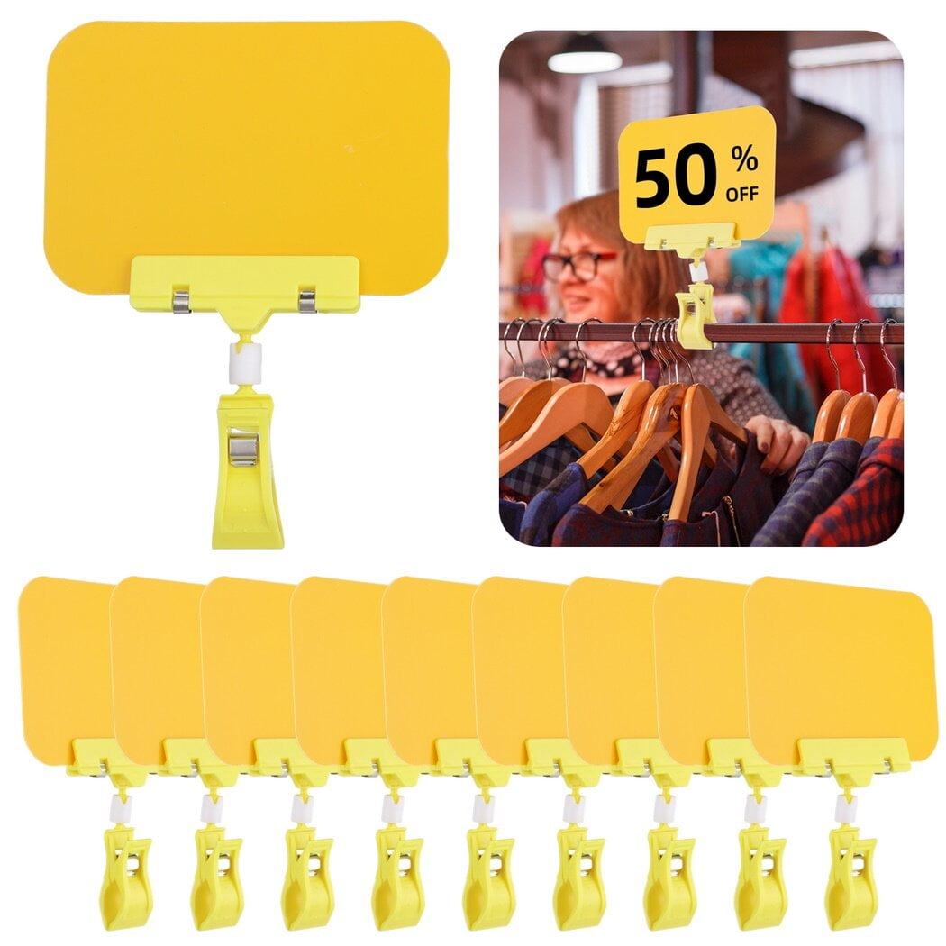 10PCS Sign Holders with Clamps, Shelf Label Holder Display, Rotating ...