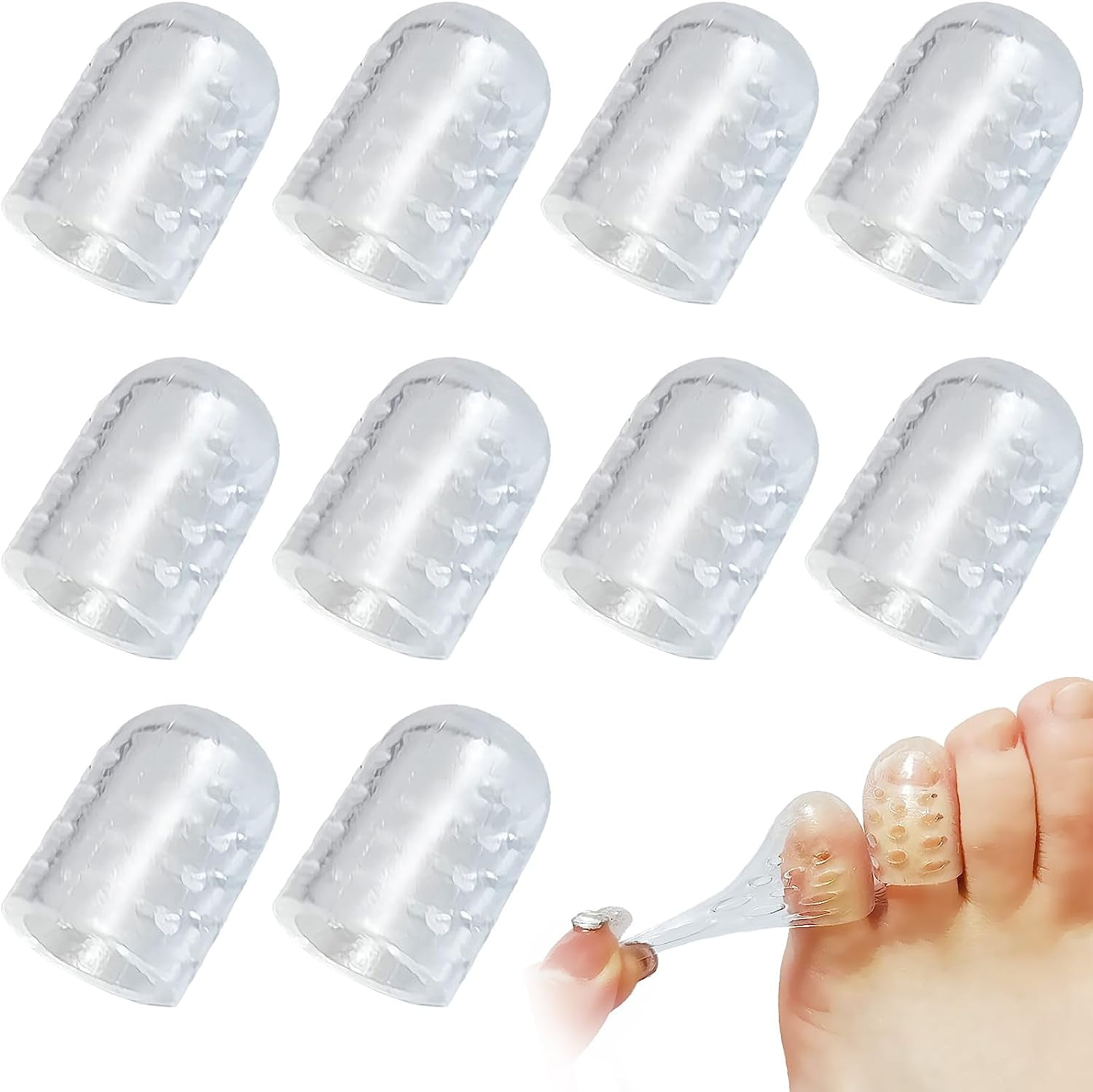 10PCS Silicone Anti-Friction Toe Protector, Silicone Breathable Toe ...