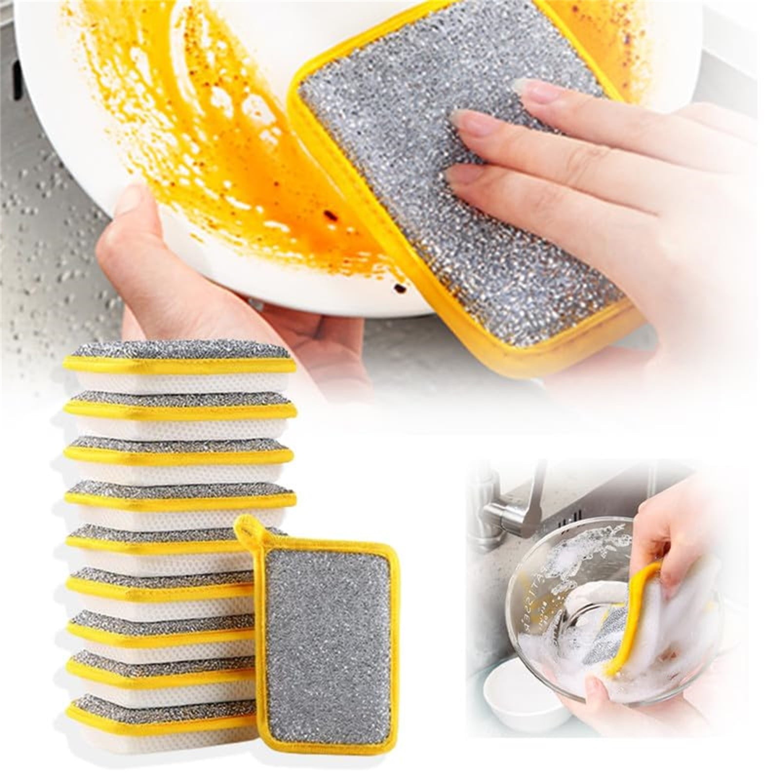 10PCS Sponges Household Dishwashing Sponge Kitchen Dishwashing Cloth ...