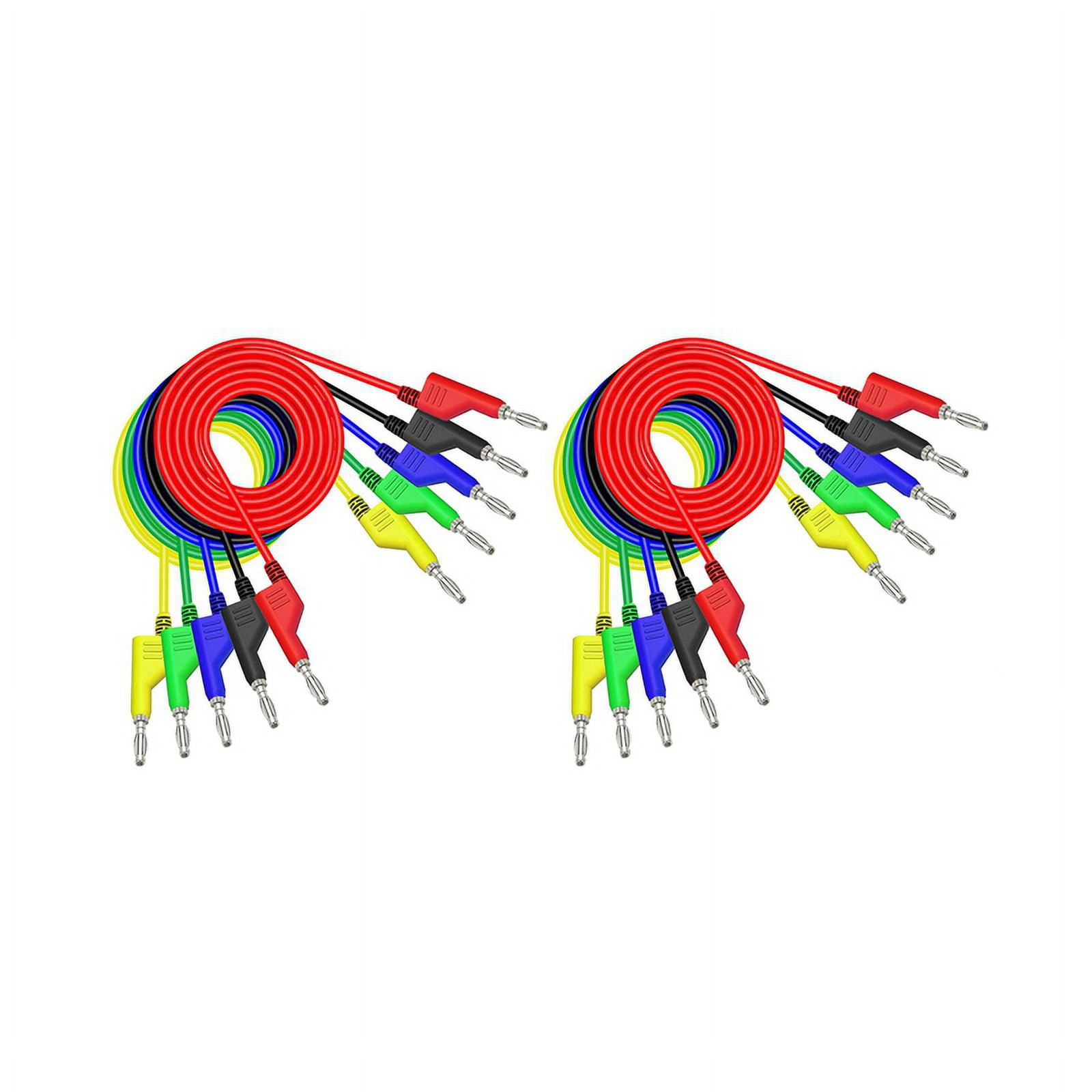 10PCS Stackable Banana to Banana Plug Test Leads Soft Electrical Test ...