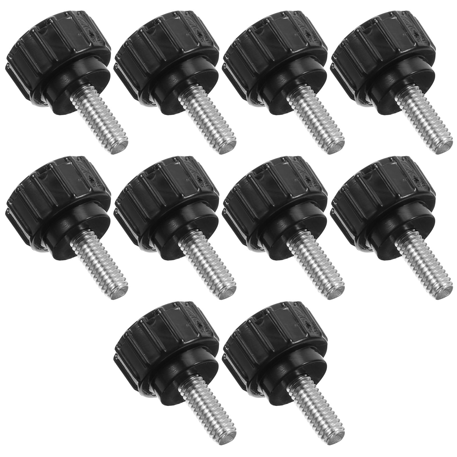 FENGGUIQU 10Pcs Knurled Head Thumb Screws Black Stainless Steel for Versatile Installation ...
