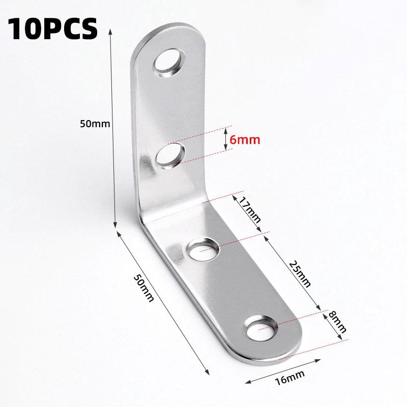 10PCS Stainless Steel L Brackets Small Right Angle Corner Brace for ...