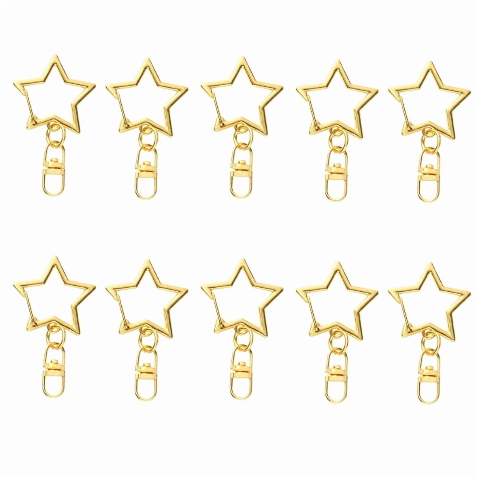 10PCS Star Shape Keychains Unique Figure 8 Designs Alloy Texture ...