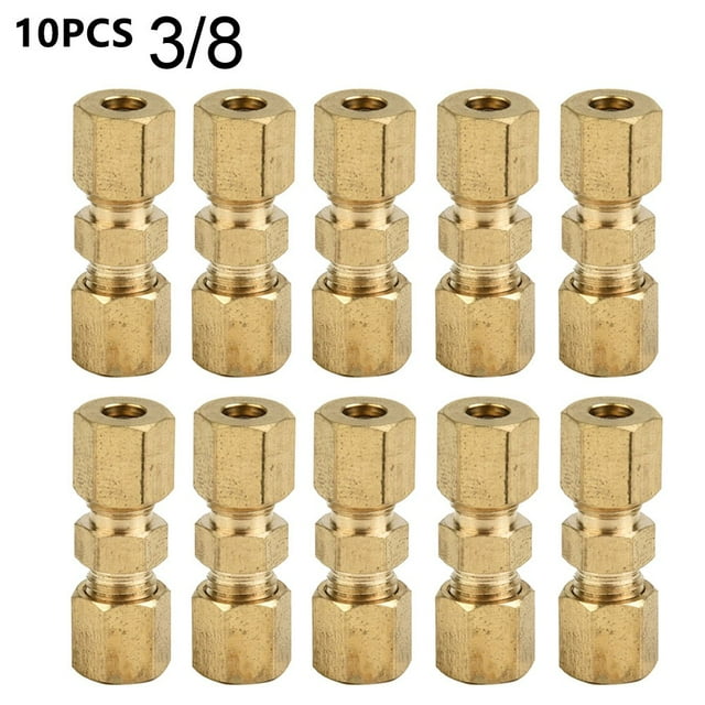 10PCS Straight Brass Brake Line Compression Fitting Unions For OD ...