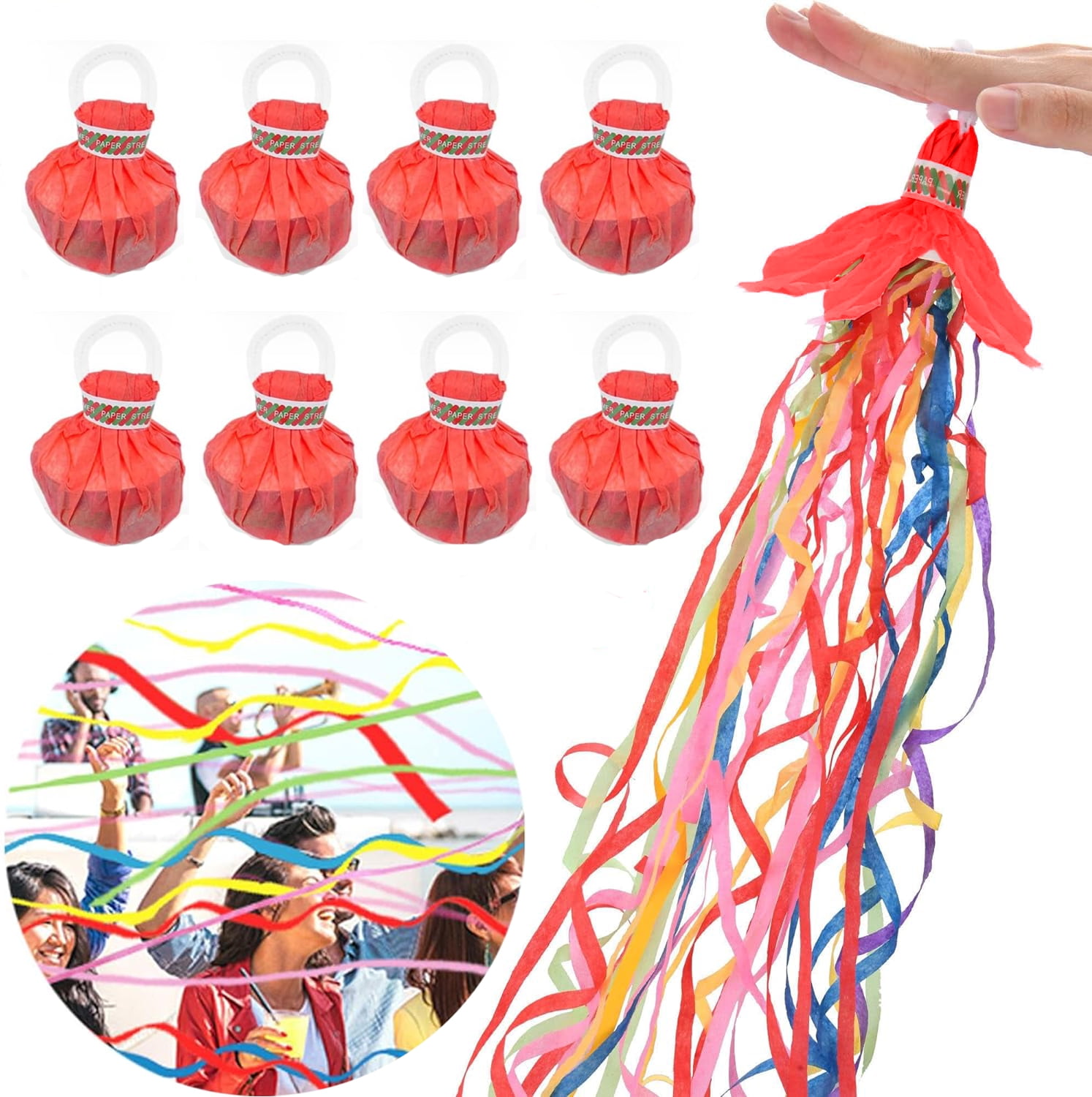 10PCS Streamers Poppers, Colorful No Mess Paper Crackers, Hand Throw ...