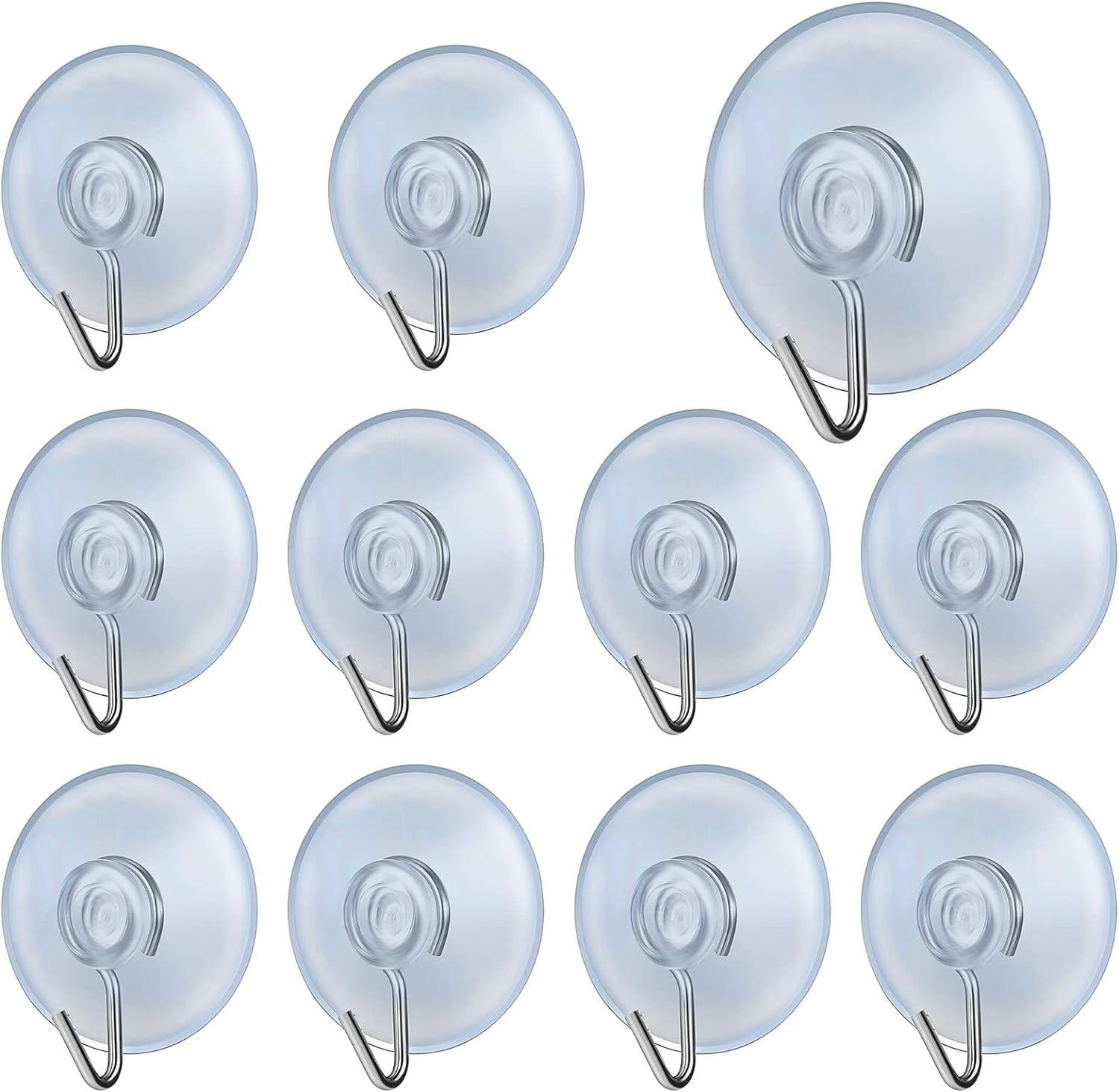 10PCS Suction Cup Wall Hooks, Transparent Suction Cup Hooks Clear ...