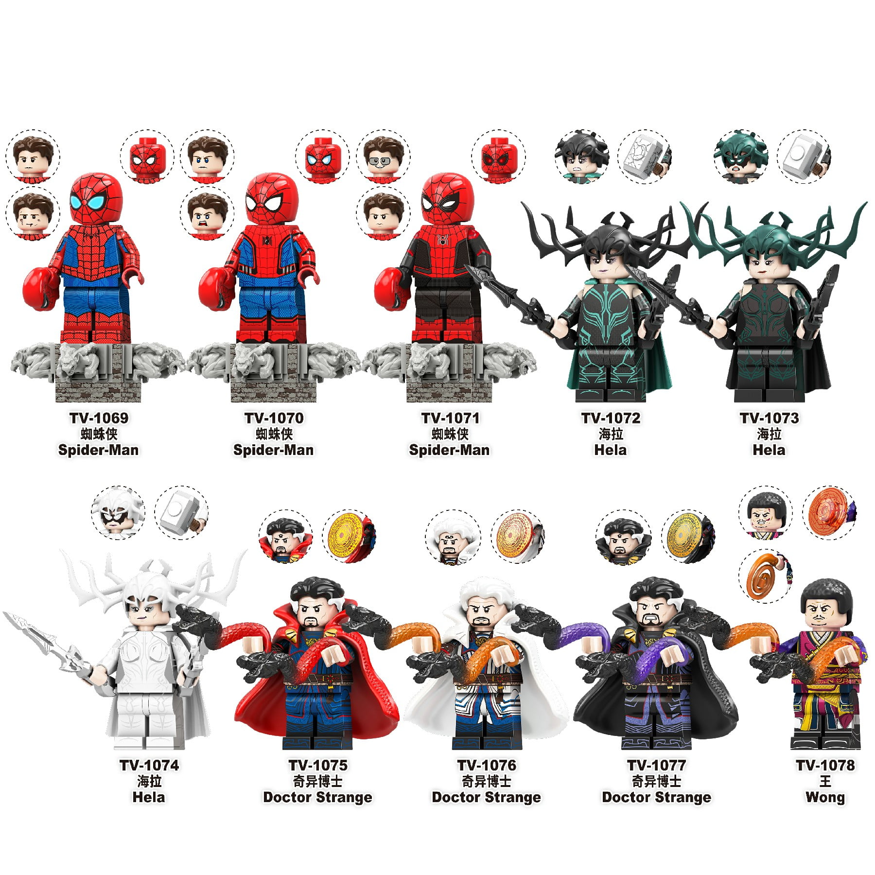 10PCS Superhero Minifigure Set – Collectible Block Characters Featuring ...