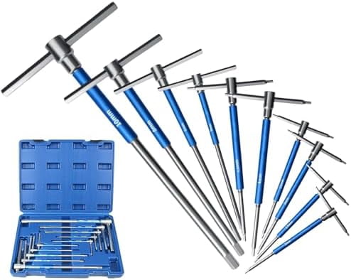 10PCS T Handle Allen Wrench Set, 3-Way Allen Key Set, Metric Hex Wrench ...
