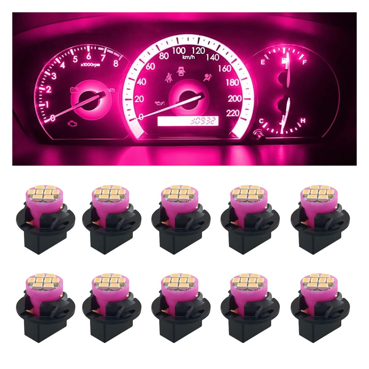 10PCS T10 194 168 IFF17 Car Dash Instrument Light Bulbs with Twist Lock ...