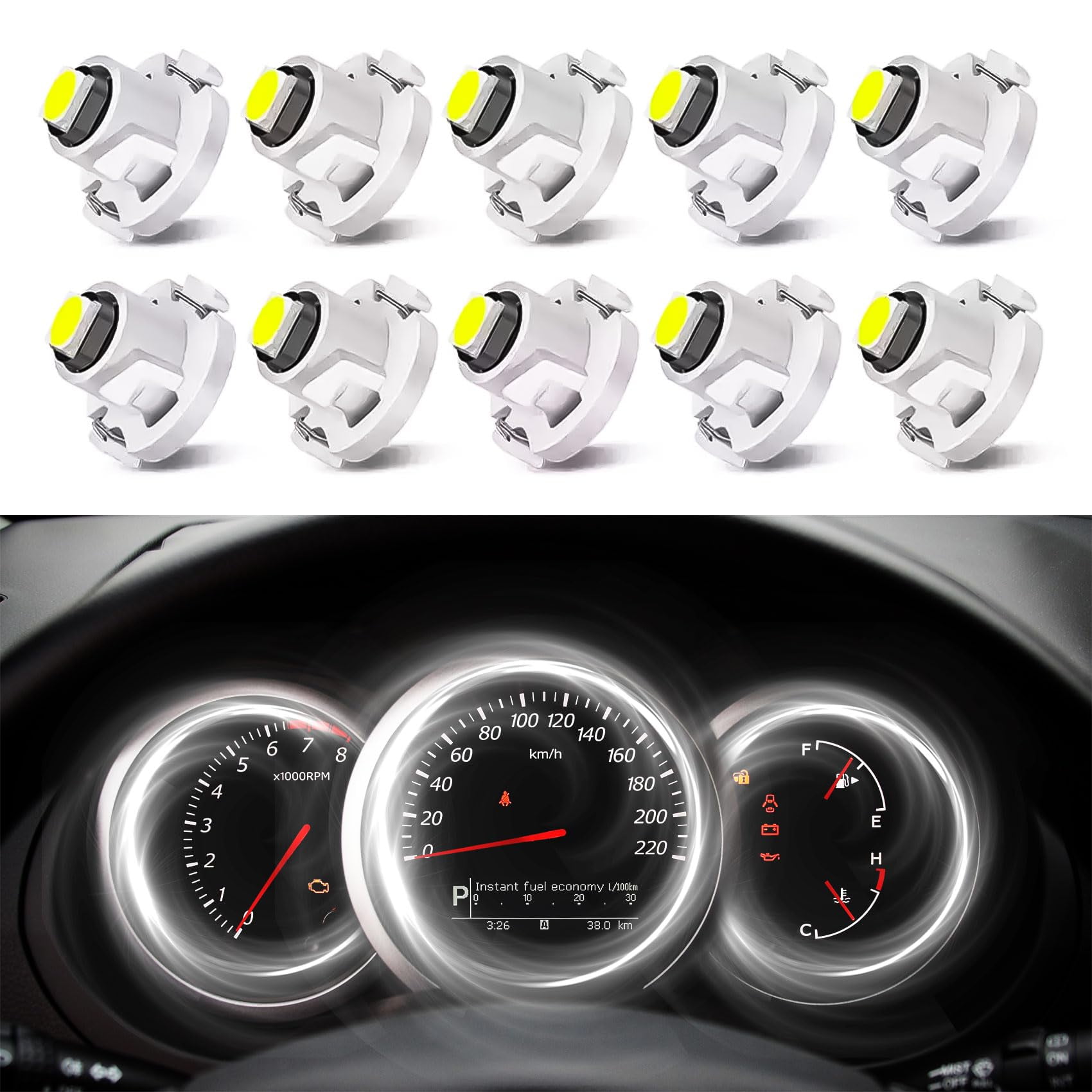 10PCS T3 LED Lights Neo Wedge Led Bulbs, 3030 SMD Chipest 8mm Base Led ...