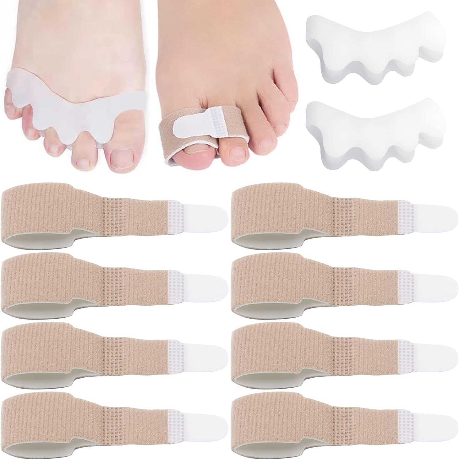 10PCS Toe Straighteners for Bent Toes, 8PCS Reinforced Hammer Toe ...
