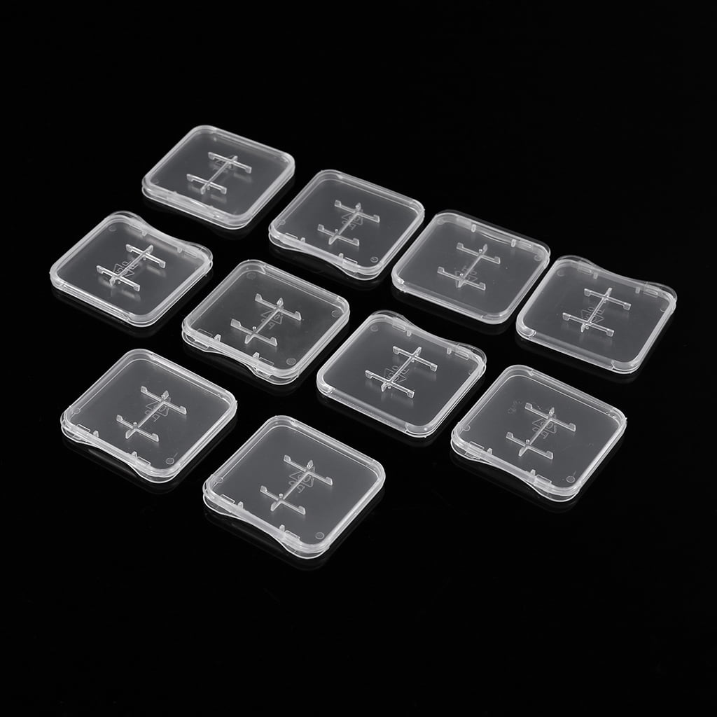 10PCS Transparent Memory Card Case Fits Micro SD MiC TF Card Holder ...