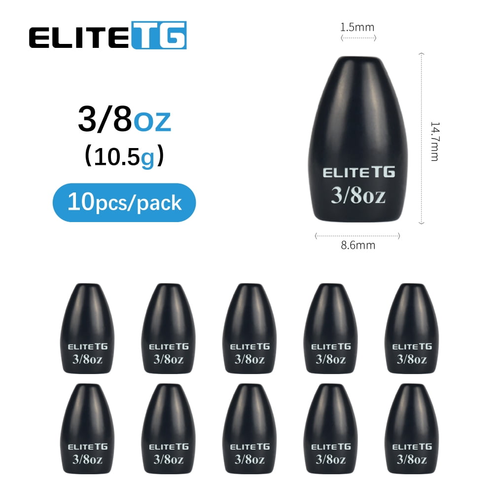 10PCS Tungsten Flipping Weights 1.8g-63g Bullet Bass Texas/Carolina Rig ...