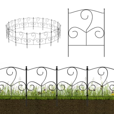 Decorative Garden Fence Animal Barrier with Plastic Stakes, Outdoor 38 ...