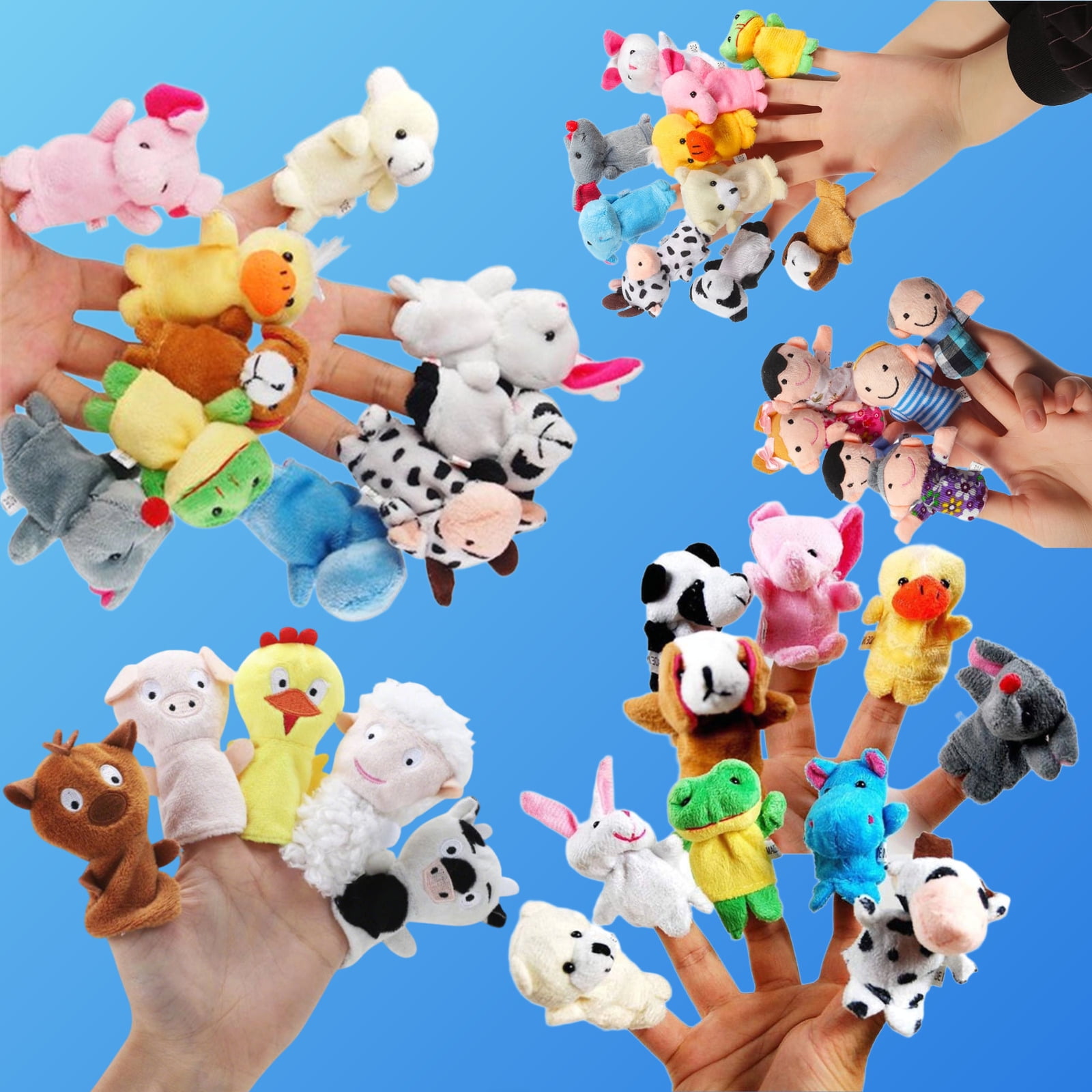 10PCS Velvet Stuffed Animal Finger Puppets – Mini Plush Figures for ...