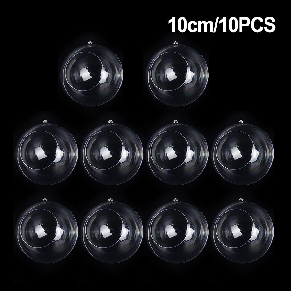 10PCS Versatile Transparent Acrylic Open Balls For Holiday Crafts And ...
