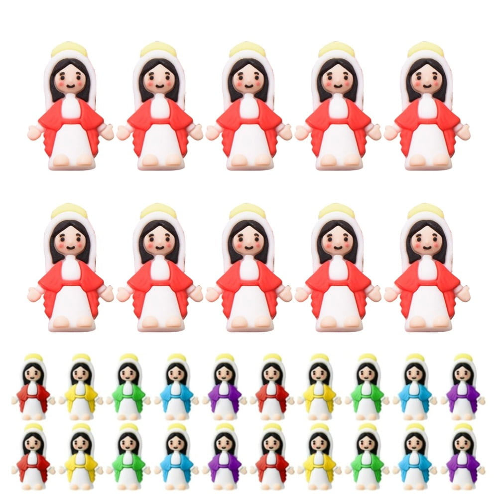 10PCS Virgin Mary Figurines Bulk - Tiny Religious Dolls for Easter Egg ...