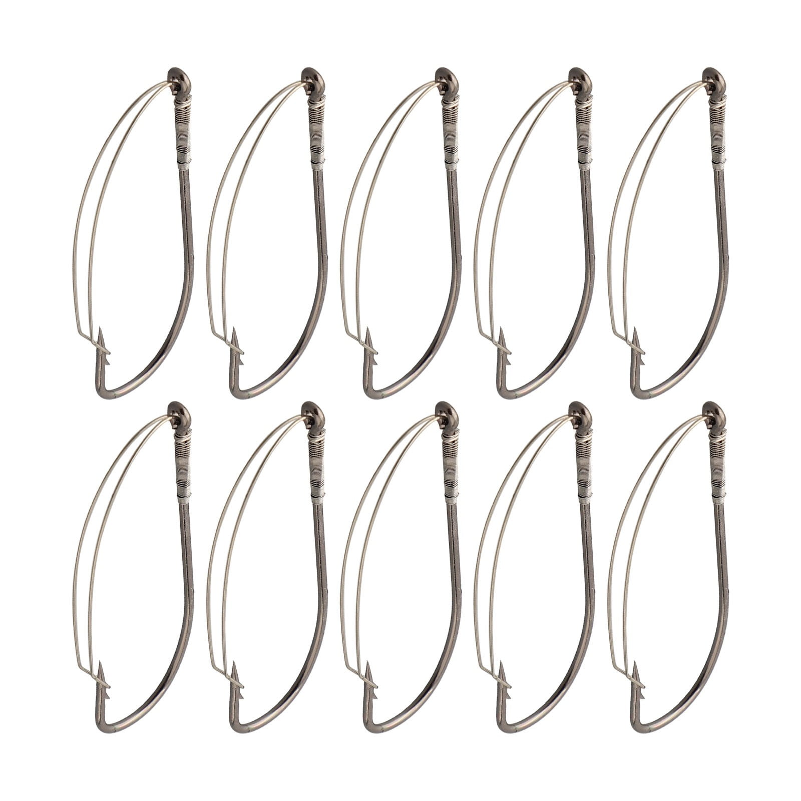 10PCS Wacky Rig Hooks, Weedless Hooks Wacky Worm Hooks Long Neck Hooks ...