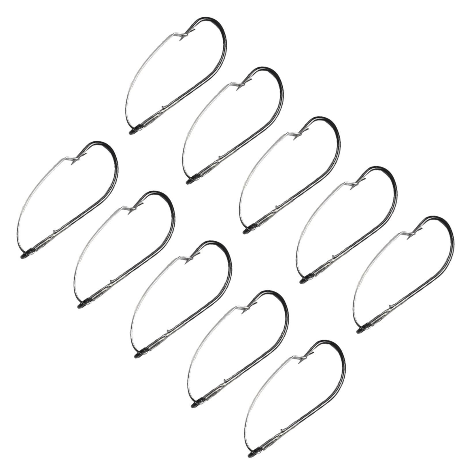10PCS Wacky Rig Hooks, Weedless Hooks Wacky Worm Hooks Long Neck Hooks ...