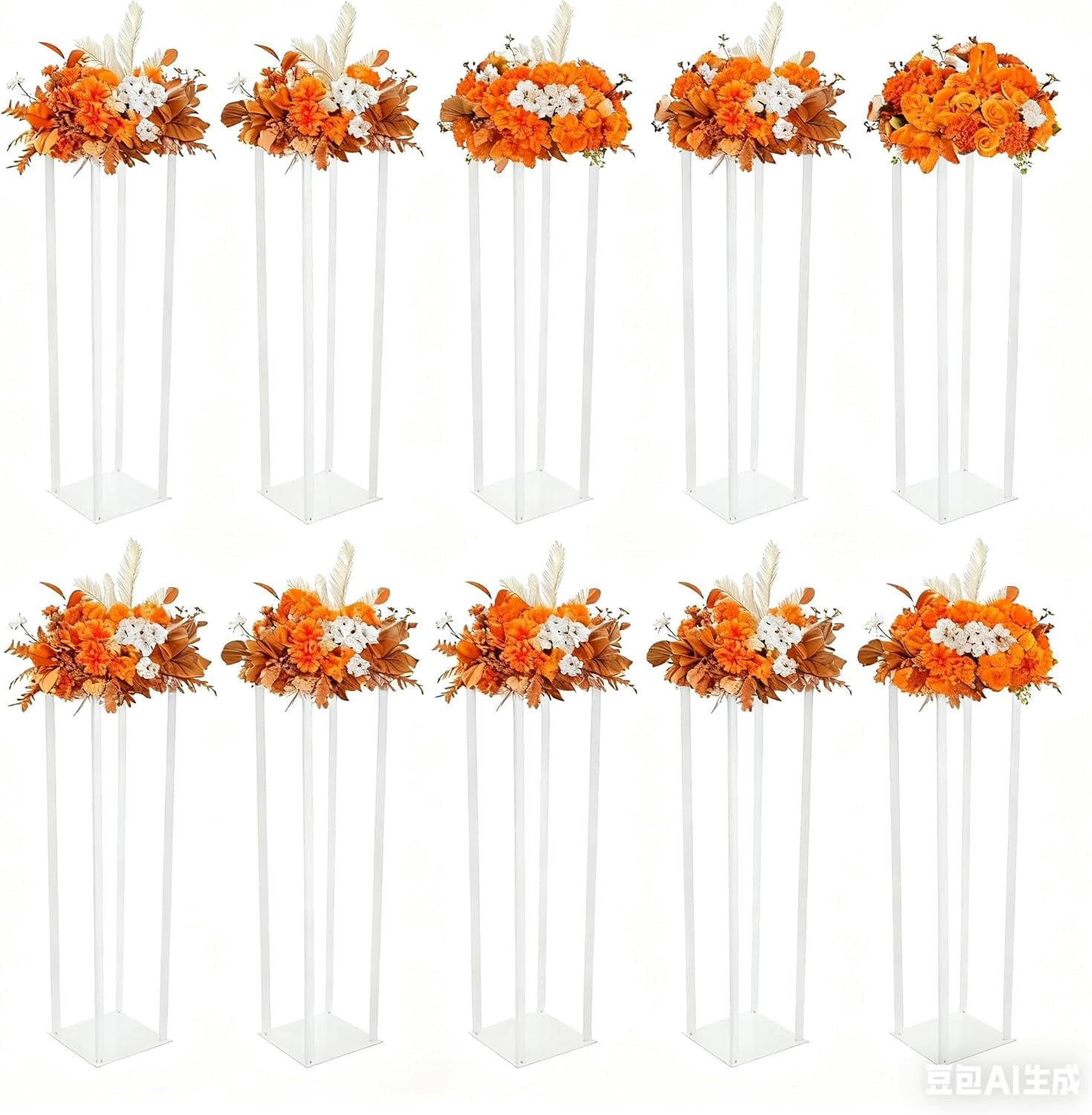 10PCS Wedding Flower Stand Acrylic Flower Vase Column Geometric ...