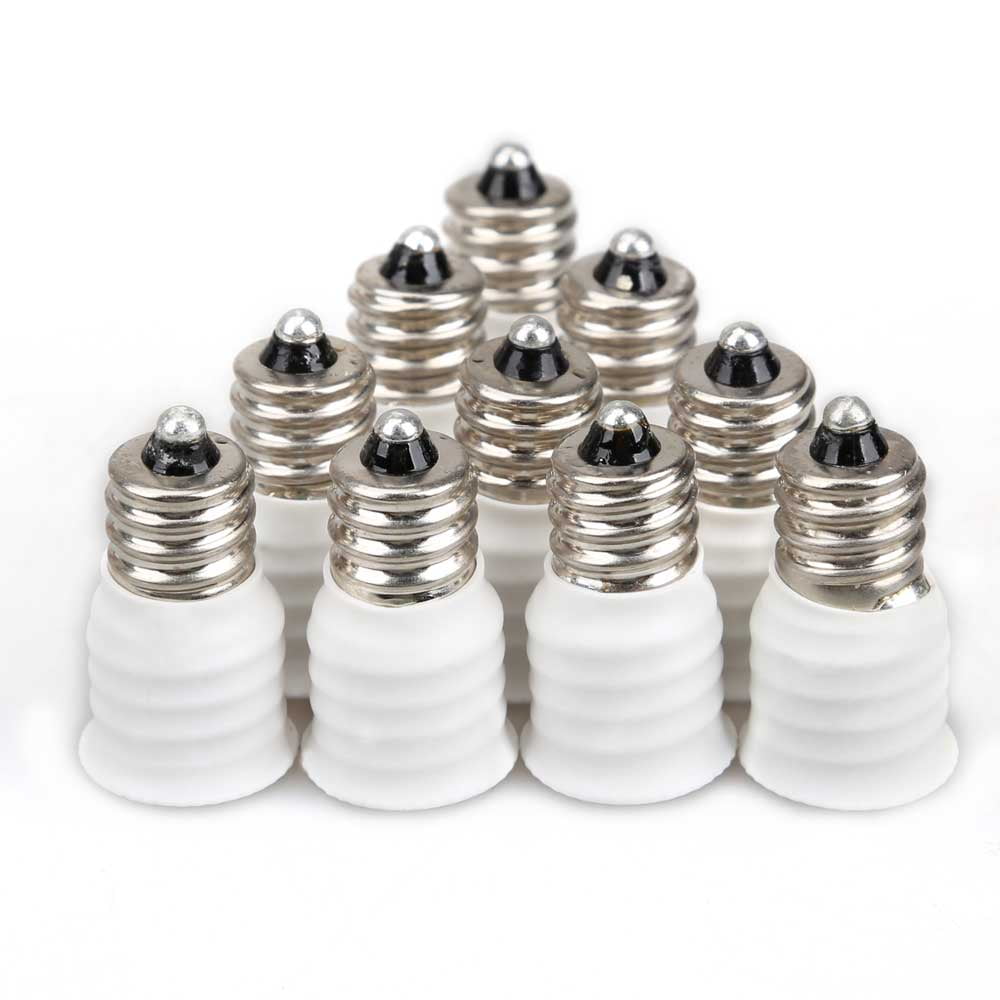 10PCS White E12 to E14 Adapter Converter Bulb Converter E12 to E14 ...