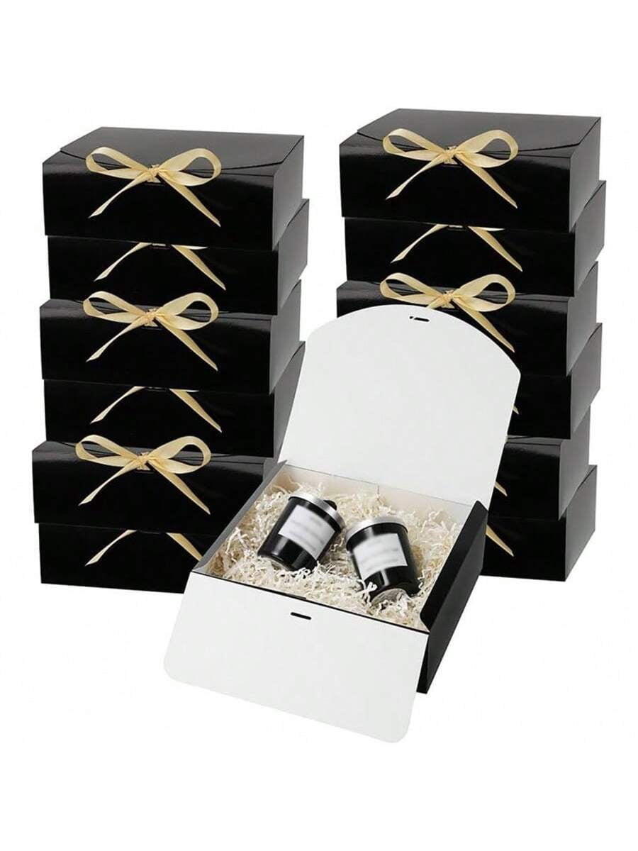 10PCS White Gift Boxes with Lids & Ribbons - Perfect for Bridesmaid ...