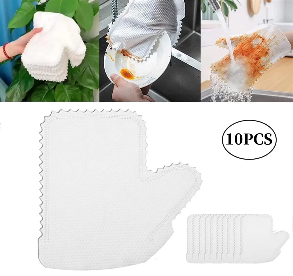 10PCS White Microfiber Dusting Gloves,Non-Woven Dust Removal Gloves ...