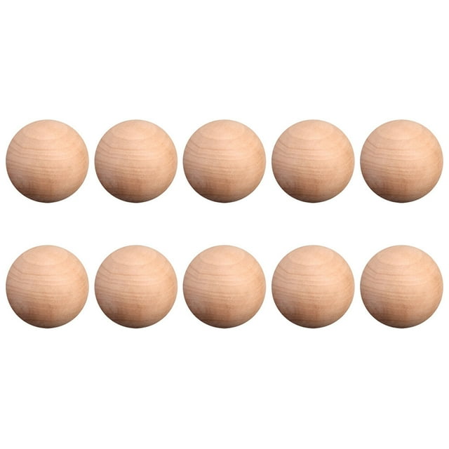 10PCS Wood Ball Round Shape Natural Unfinished Wooden Round Craft Ball ...