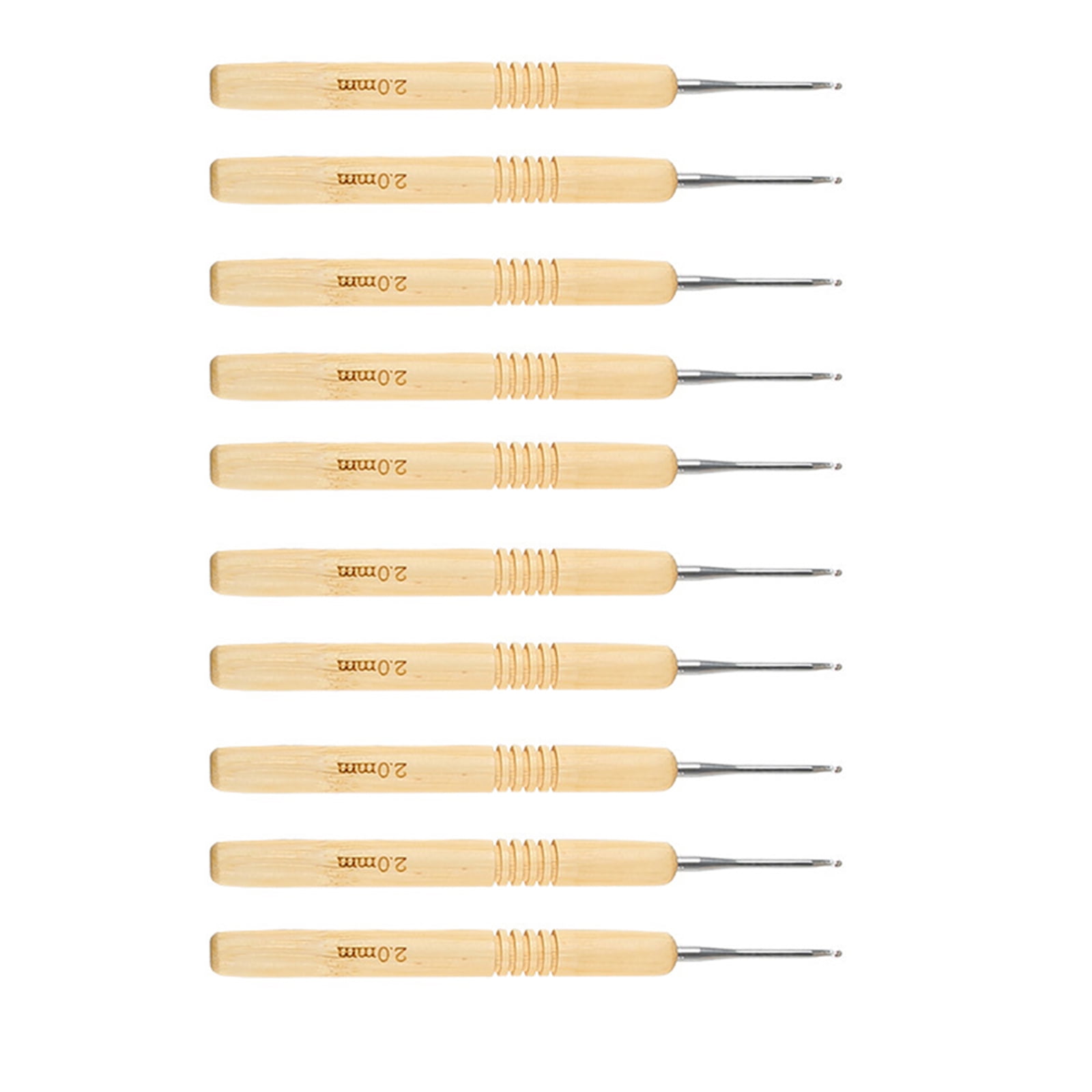 10PCS Wooden Handle Crochet Hook 2mm Handle Crochet Needle for Crochet ...