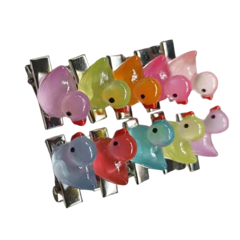 10PCS Yellow Duck Hair Clip Set Cute Duckling Hair Accessories Cartoon ...