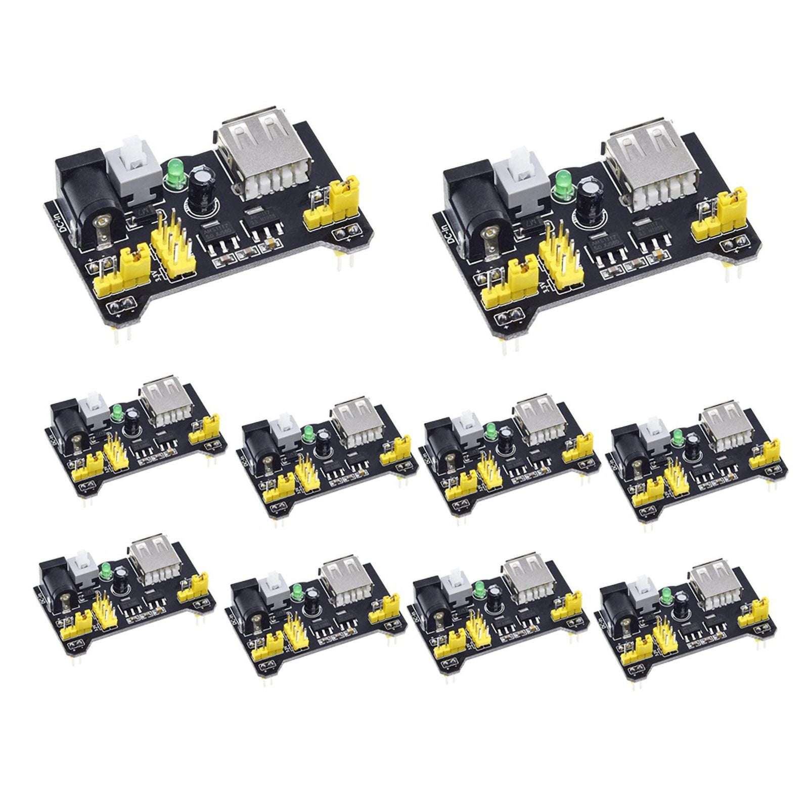 10PCS for MB102 Breadboard Power Supply Module 2-Way 3.3V 5V for MB102 ...