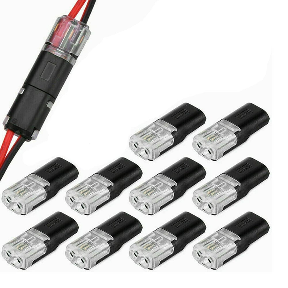 10PCS ouble-wire Push-in Connector, Quick Dual Wire Terminal Block 2 ...