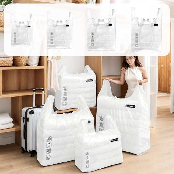 10PCs Large Luggage Packing Organizers,Reusable Heavy Duty Storage Bags ...