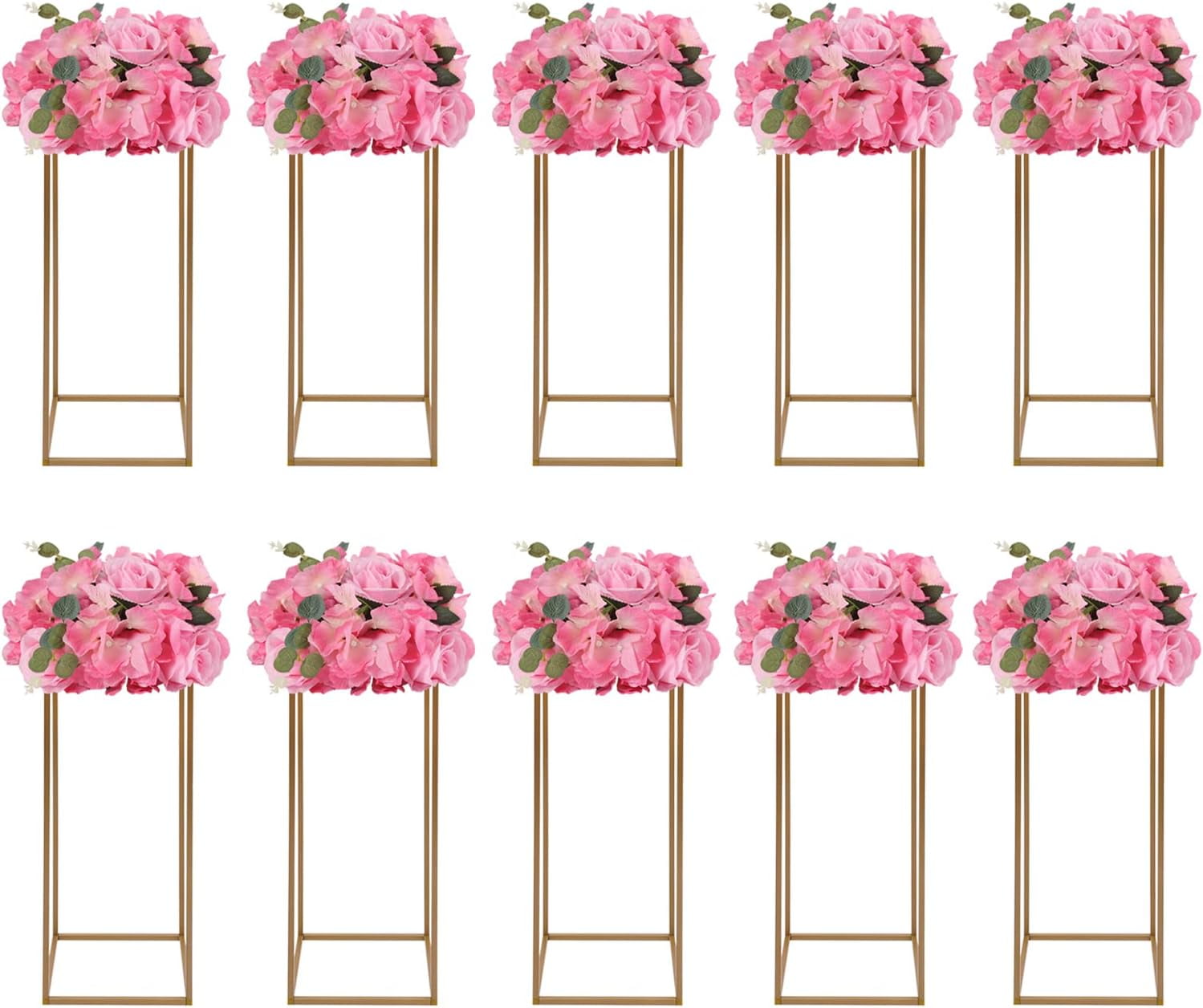 10PCs Metal Vase Stand, 23.62 Inch Tall Gold Wedding Flower Stand for ...
